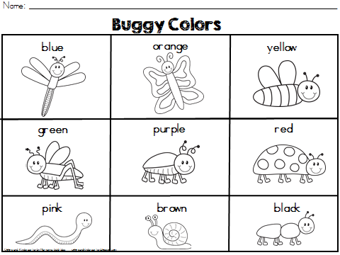 Colors and Kindergarten: My Science Journal: Bugs