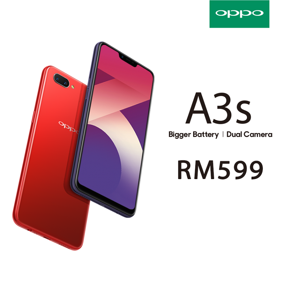 OPPO A3s售价只需RM599