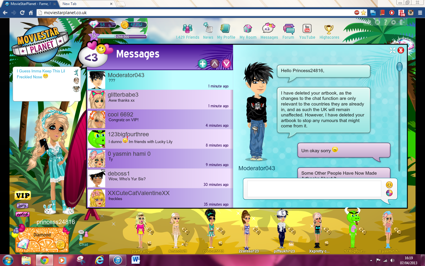 Princess24816's MSP Blog ♥: Moderator Deleted My Arty!
