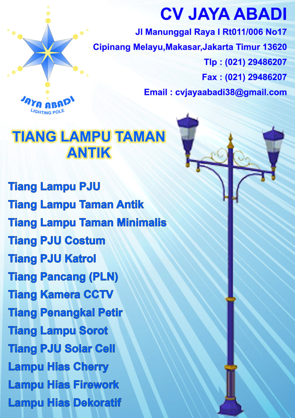 081211061975 Stang Ornamen PJU - Stang Lampu Jalan Galvanis