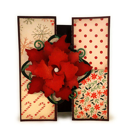 Needles 'n' Knowledge: Poinsettia Double Bi-Fold Card Assembly Guide