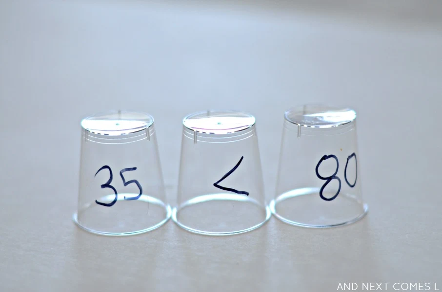 DIY Math Cups | And Next Comes L - Hyperlexia Resources