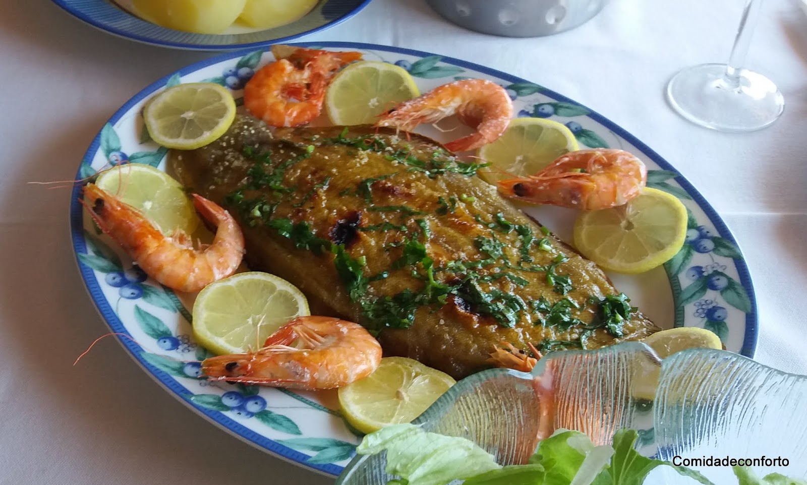 : Linguado Grelhado com Molho de Azeite e Coentros