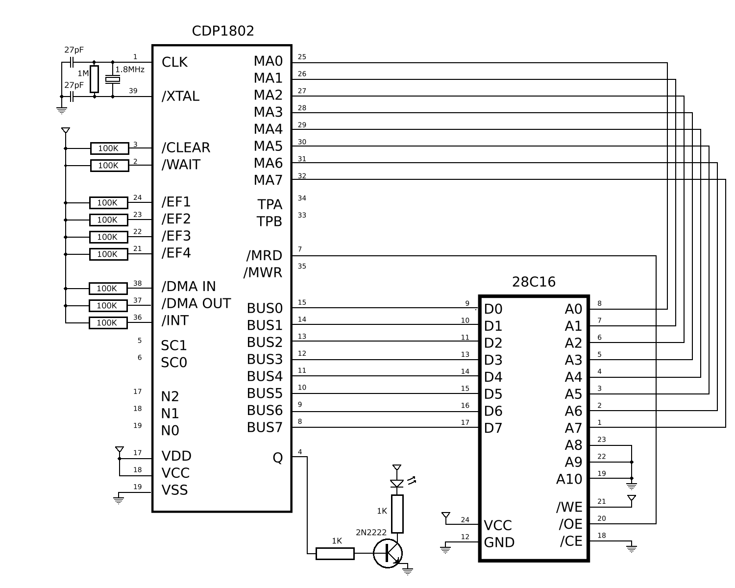 DQSoft: Piscando um LED com o CDP1802