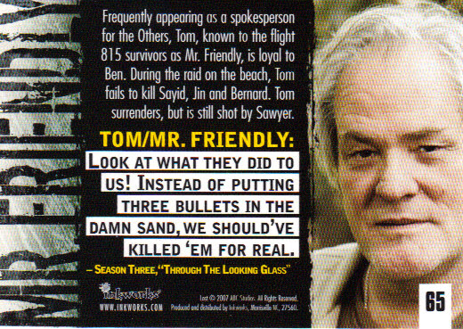 My Journey Through The LOST Encyclopedia: Tom Friendly