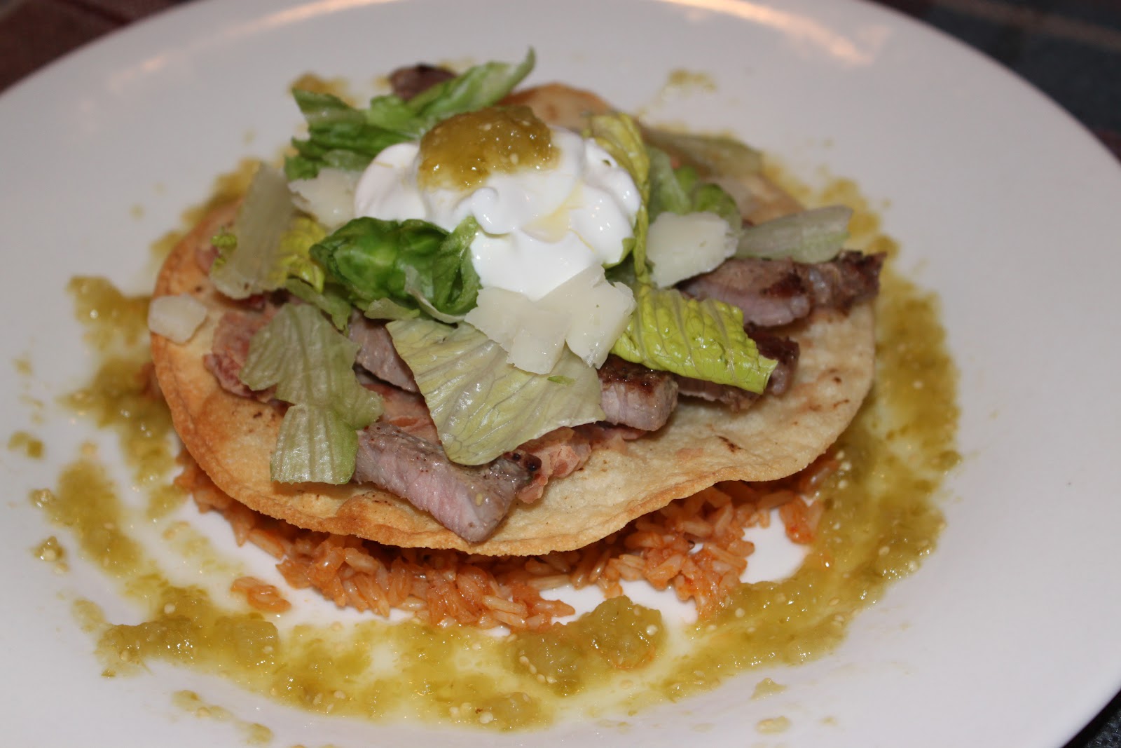 Mystery Box Steak Tostada with Squash Apple Peach Taquito