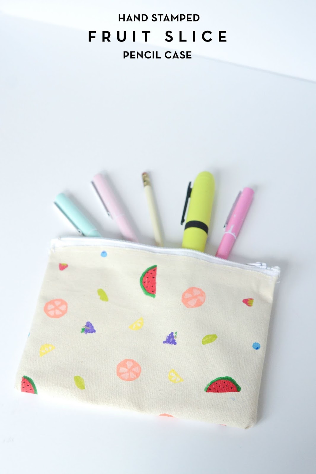 HAND STAMPED PENCIL CASE | THE LOLLY PROJECT