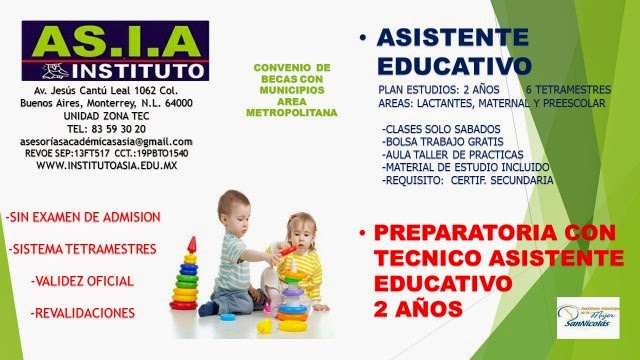 ASISTENTE EDUCATIVO MONTERREY. INSTITUTO ASIA: ASISTENTE EDUCATIVA ...
