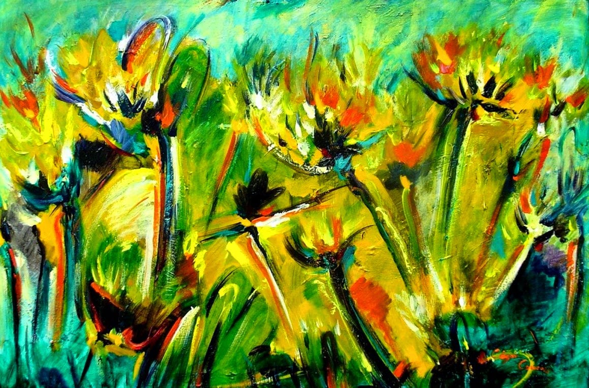 El arte es su máxima expresión : Flores Abstractas Modernas, Pintura de ...