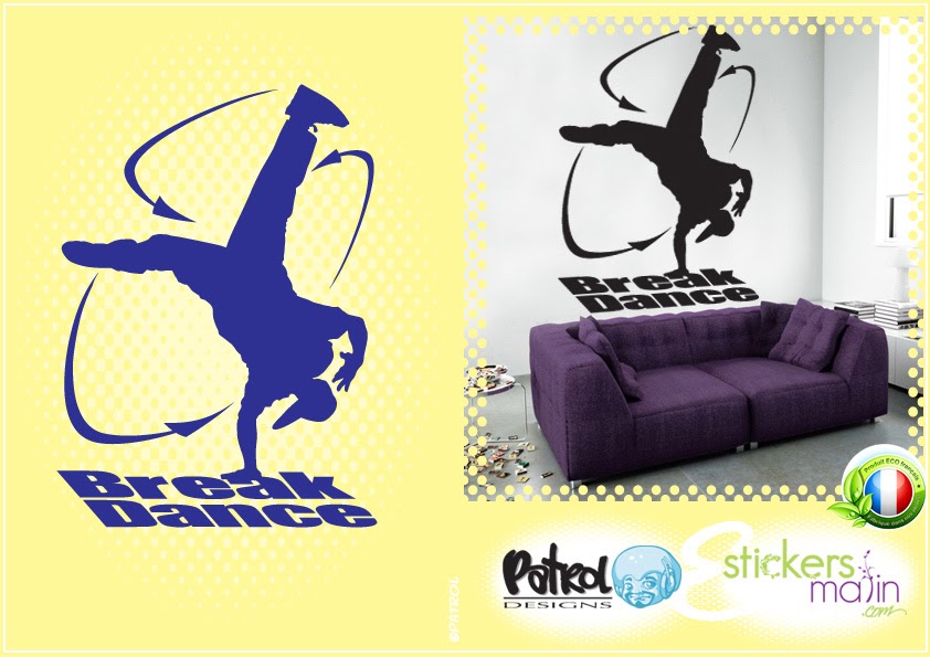 Stickers Designs: Stickers Breakdance moves monochrome