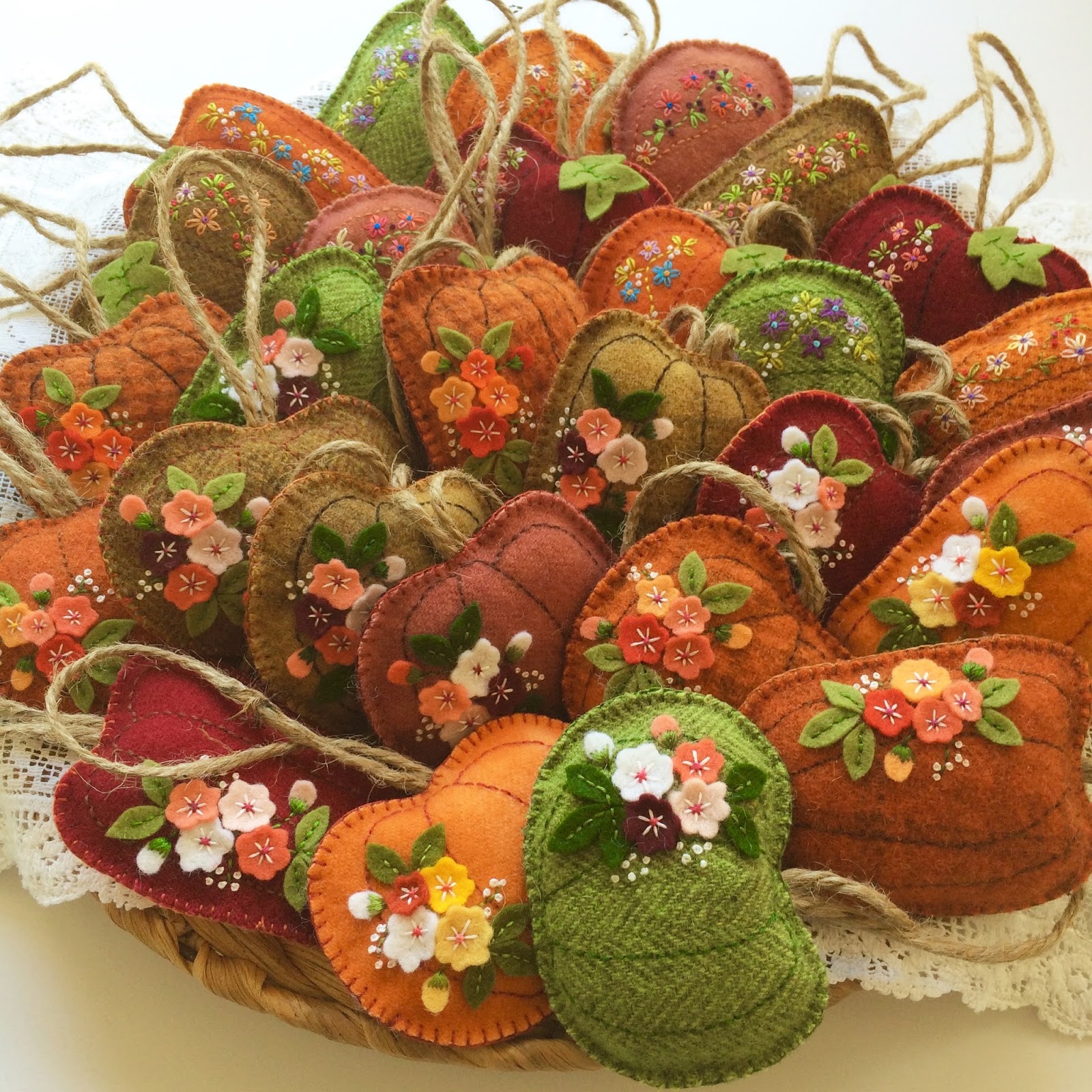 Embroidered Hanging Pumpkins