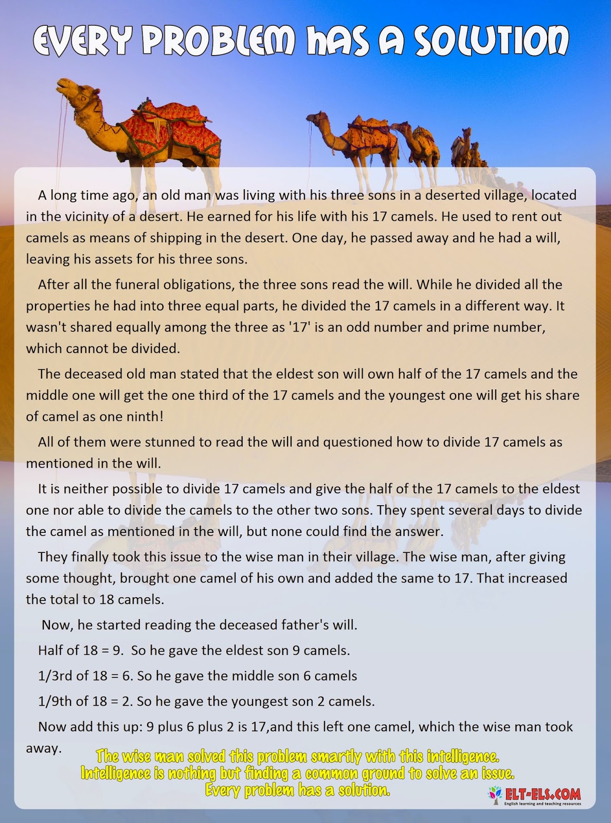 Every problem has a solution | www.elt-els.com