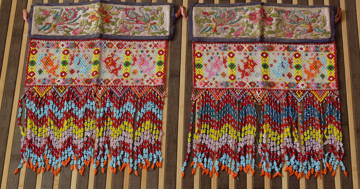 enticz: A Pair Of Straits Chinese Beadwork Panels For Bridal Chamber