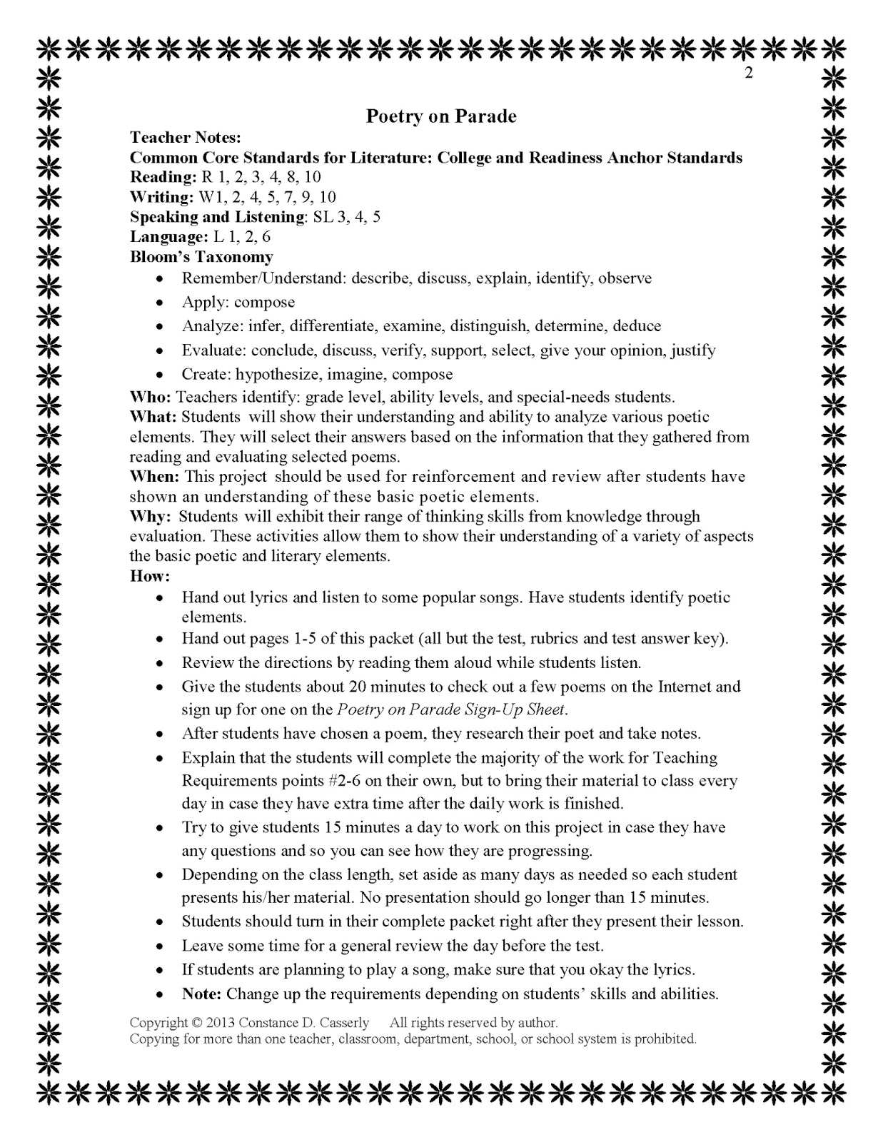 TEACH IT WRITE : Poetry on Parade: Marching to the Beat