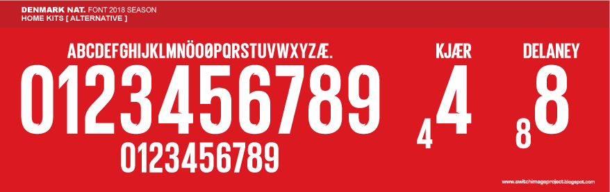 Football teams shirt and kits fan: Font Denmark One-Match Kits 2018