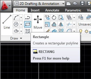 Dicas de Autocad: Comandos Básicos: RECTANGLE (Rectângulo)