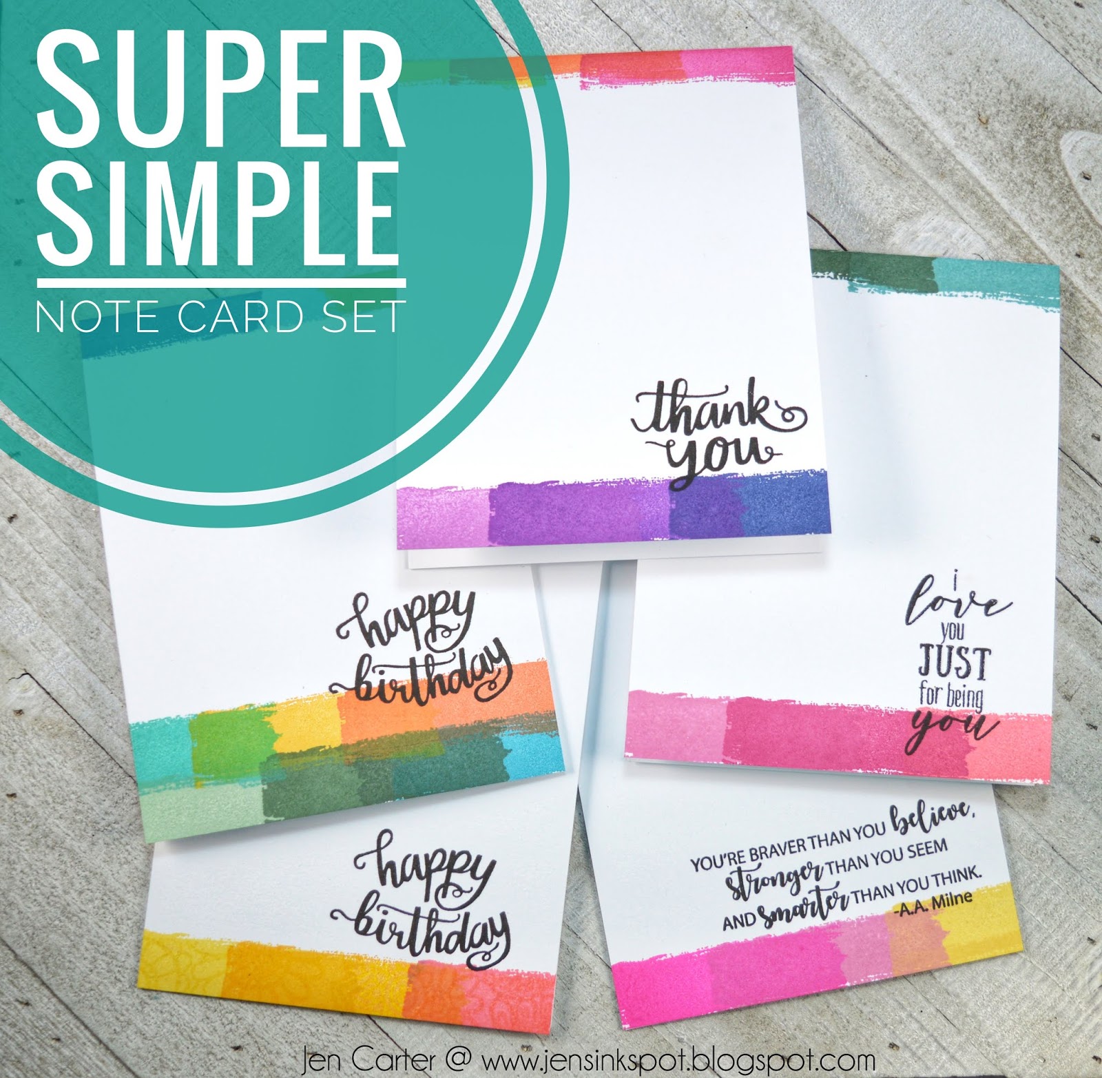 Jen's Ink Spot: Super Simple One Layer Note Card Set
