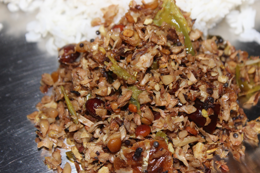 Saanvis food: Panasakaya Pottu Pulihora Kura / Jackfruit Dry Curry