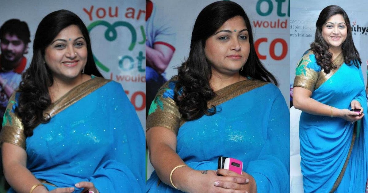 Kushboo in Sky Blue Chiffon Sari - Saree Blouse Patterns