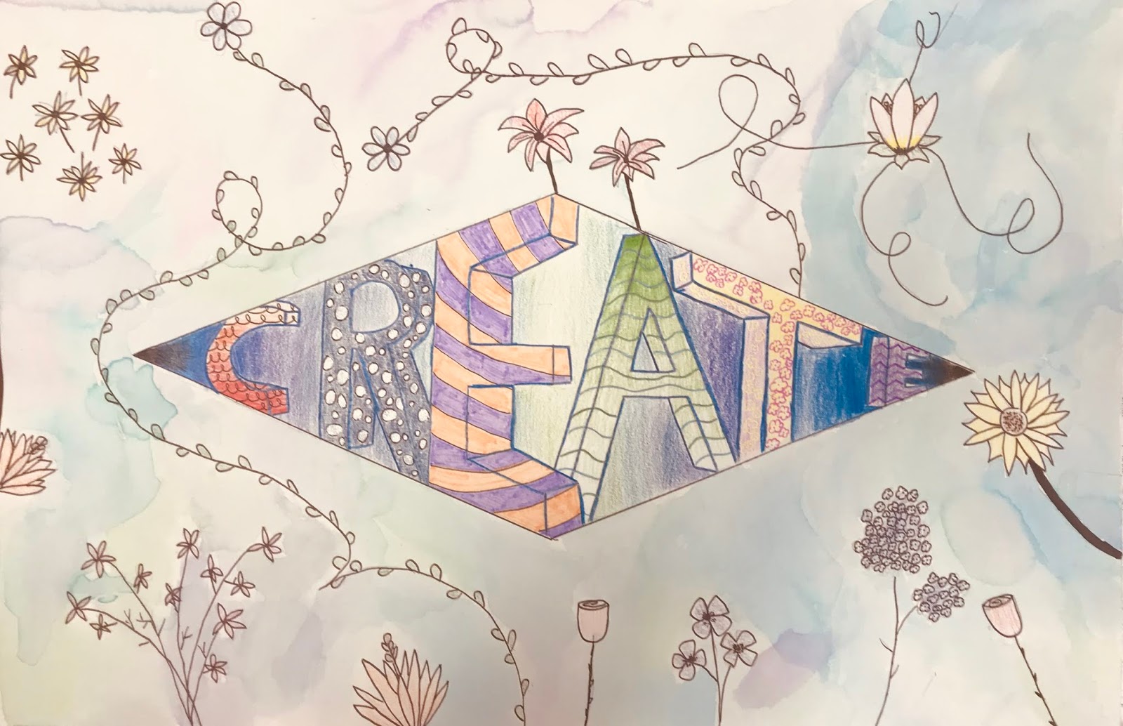 Creating with Kaiser: 7th Grade Lettering in Perspective