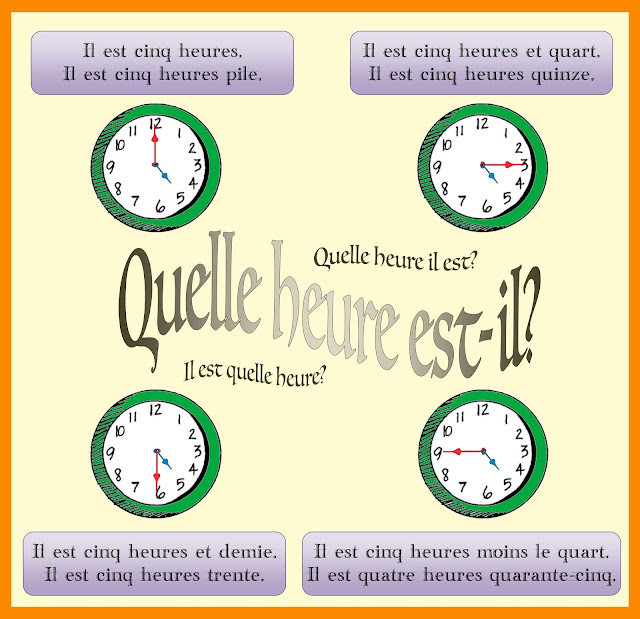 Notre blog de français: L'heure - vocabulaire