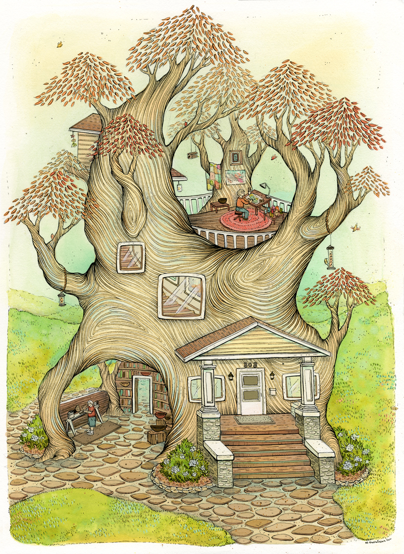 nimasprout - Art by Nicole Gustafsson: Tree + House