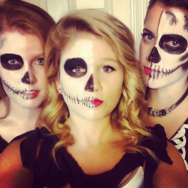 Imperfect Delights: Half-Faced Skeleton Makeup & Costume // Halloween 2014