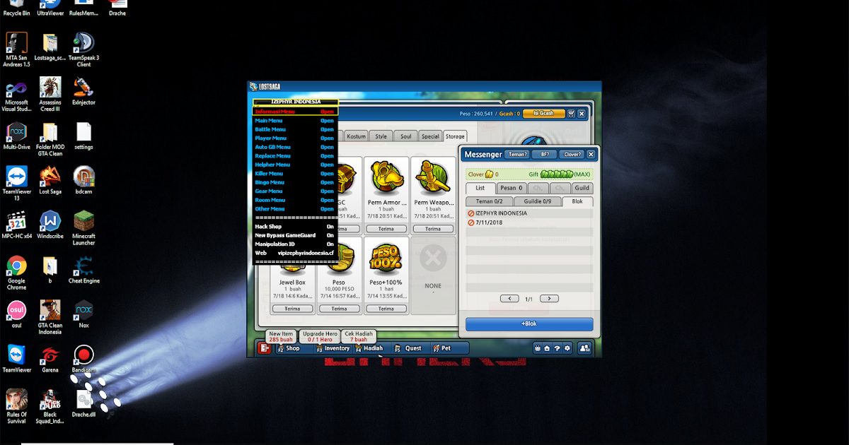 Cheat Lost Saga D3D Menu Full Fitture (11-14/07/2018)|Versi izephyr ...