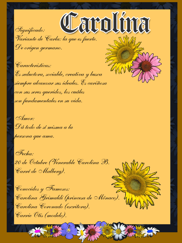 CAROLINA: Significado Carolina