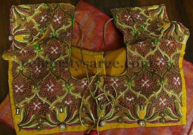 Cut Work Mega Sleeves Blouse Designs - Saree Blouse Patterns