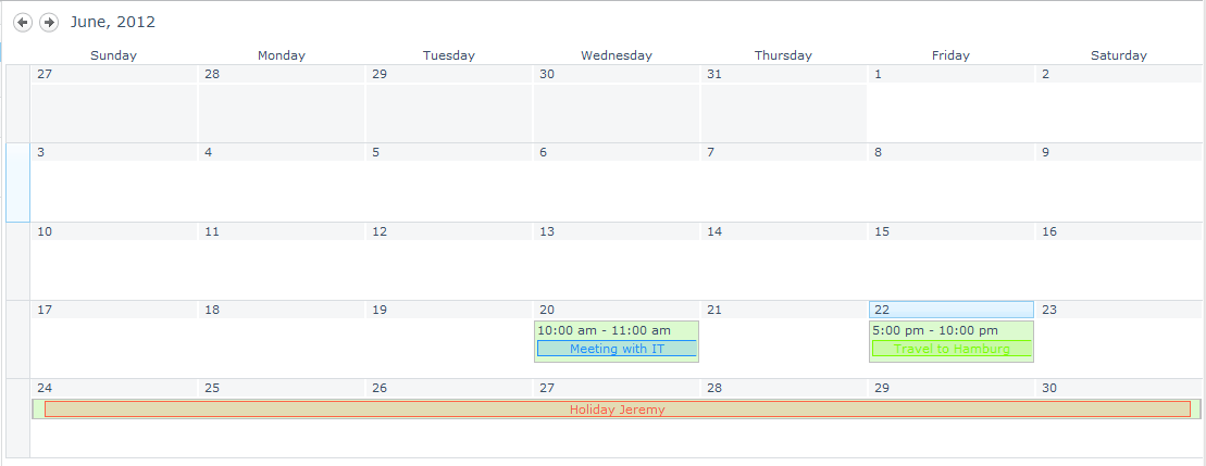 Color coding calendar in SharePoint 2010