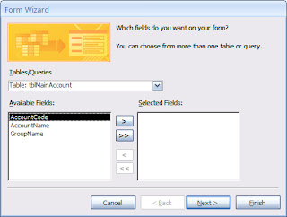 Simple Access Visual Basic Application: Create a Form Using Form Wizard