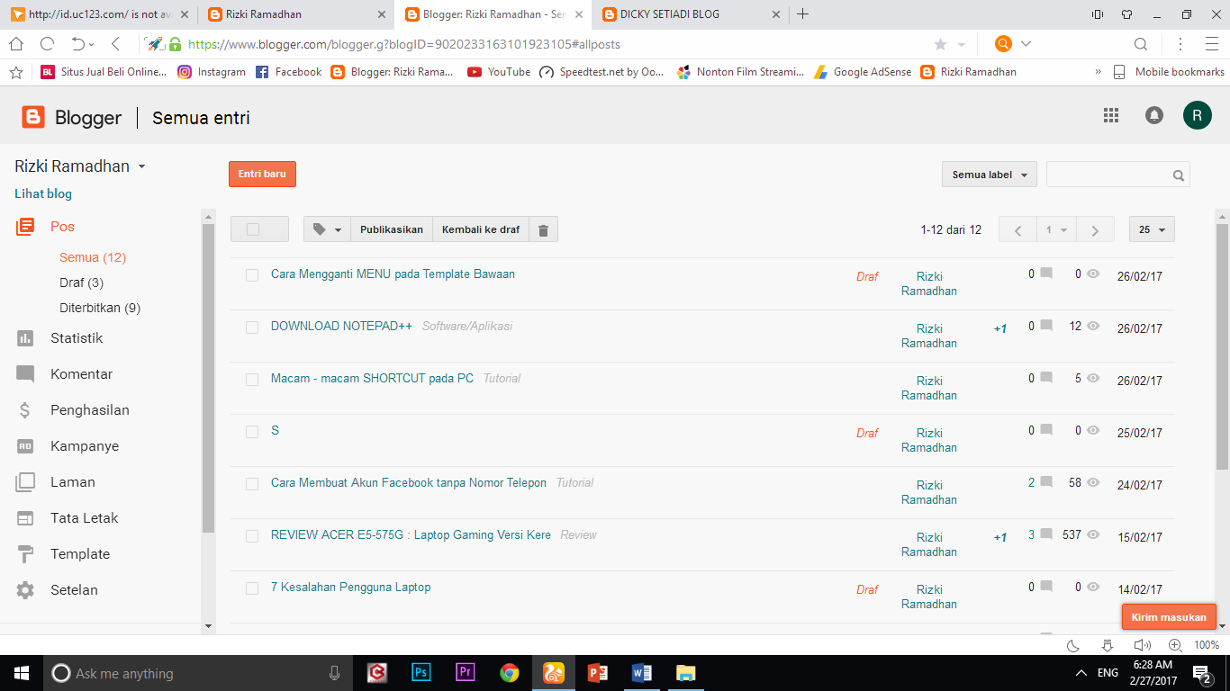 Cara Membuat KLIK DISINI pada BLOGGER
