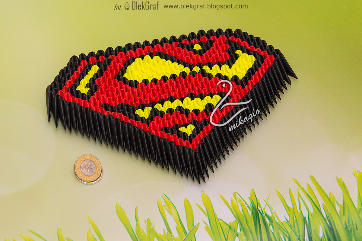 Origami 3d - mikaglo: 357. Superman / 3d origami Superman