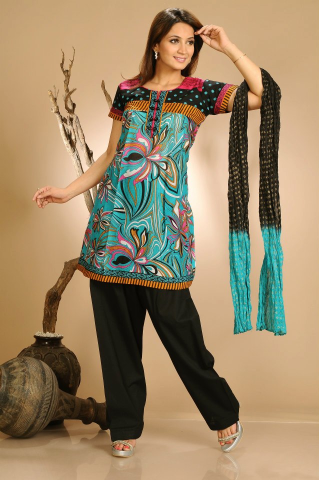 Asian Salwar Suits Collection 2013 | Casual Short Shirt with Salwar ...