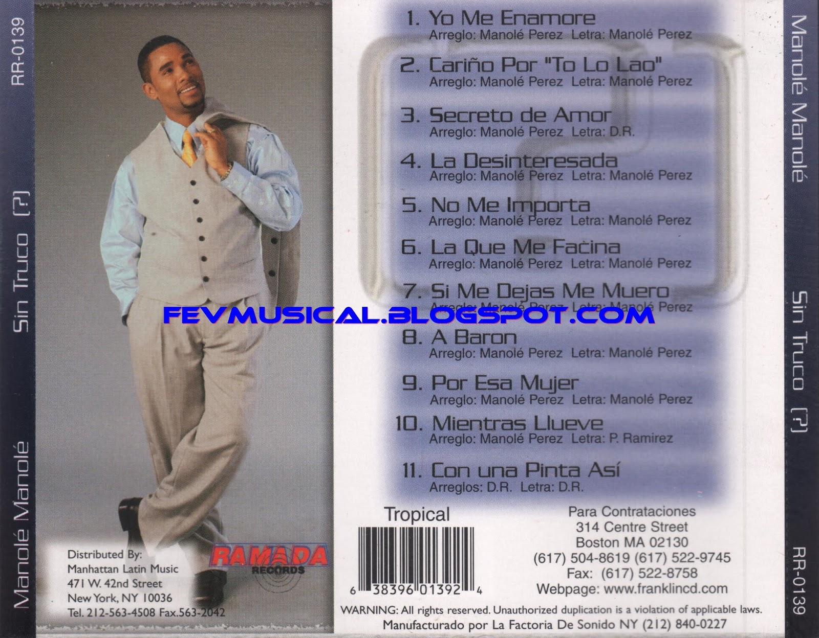 FEV MUSICAL: 1990's - Manole Manole - Sin Truco (Ramada)