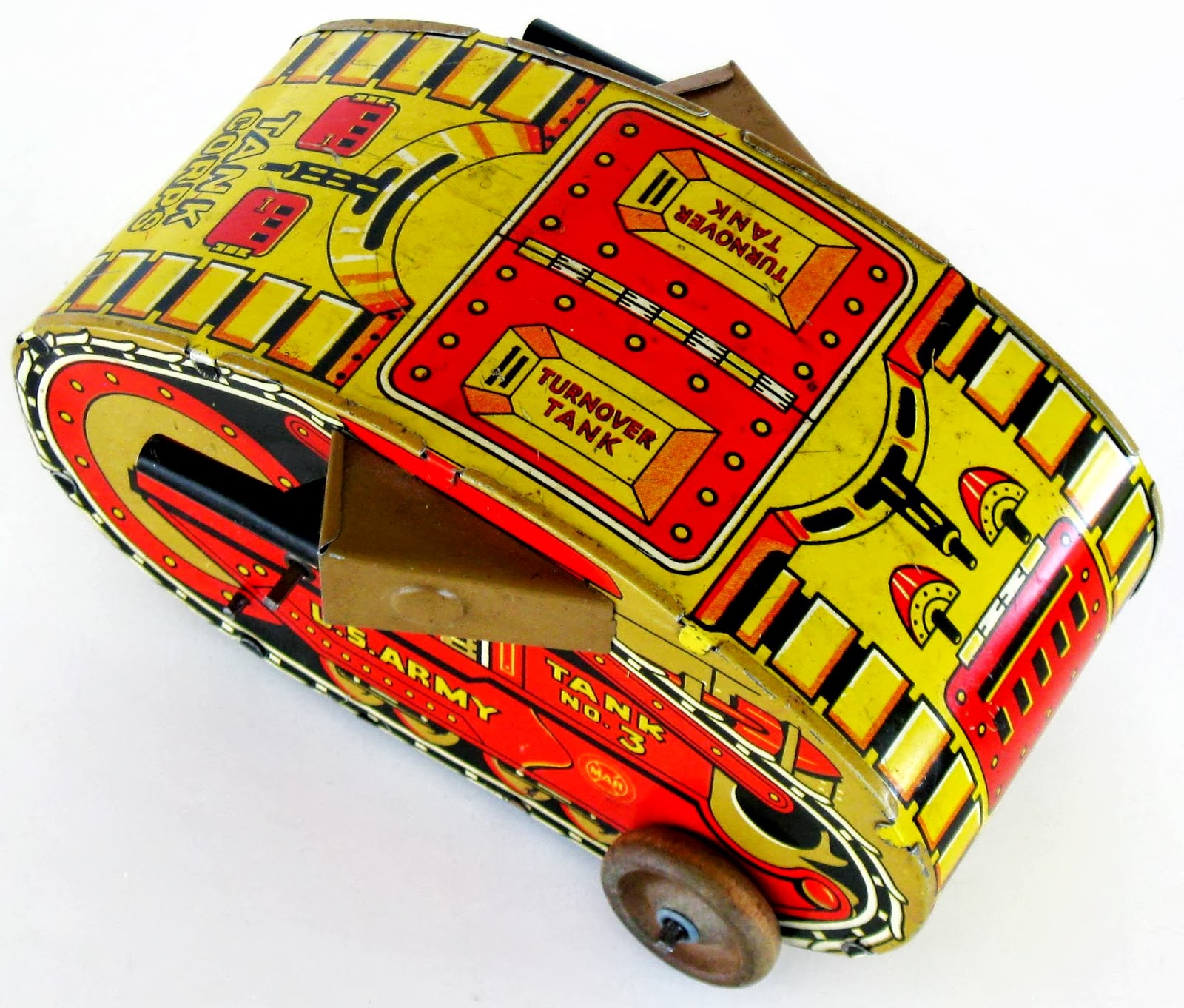 Toys and Stuff: Marx 1938 U.S. Army Tank No. 3 Turnover Tank