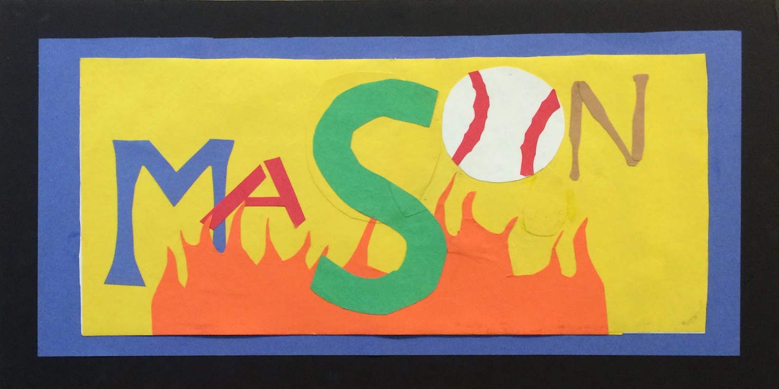 art teach art: Drawing With Scissors - Matisse Name Collages