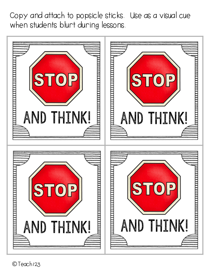 Interruptions, blurts out, and other distractions | Teach123