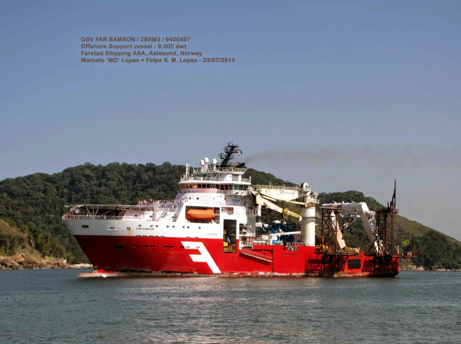 Santos Shiplovers: OSV Far Samson / 2BXM3 - Primeira escala no porto ...