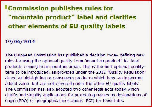Observator gastronomic : Produs montan