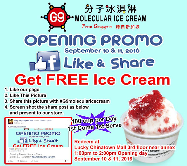 Great9 Molecular Icecream: Opening Promo!