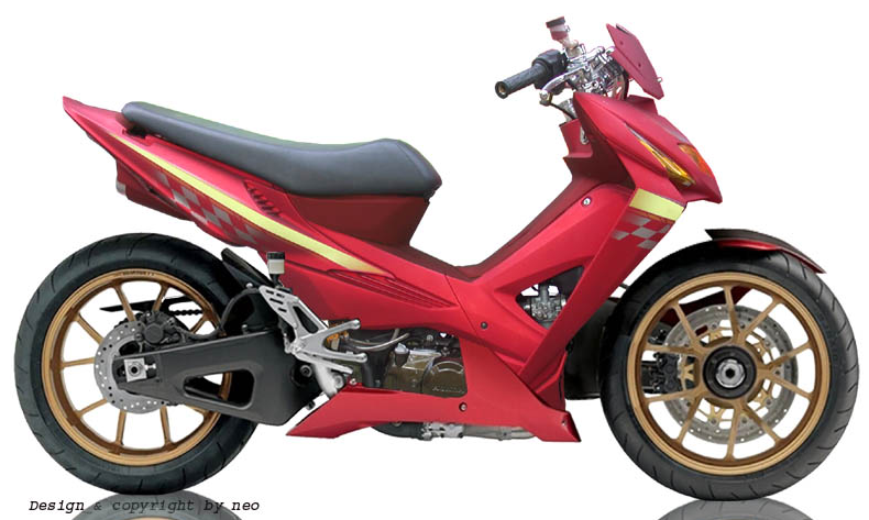6 modifikasi motor Honda Revo yang tampak elegan
