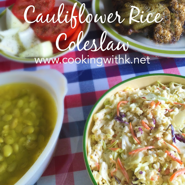 Cauliflower Rice Coleslaw ~ Makeover Leftovers