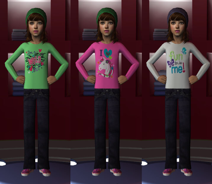 Birdgurl's Sims 2 Creations: Child Female Sleeve Outfit Collection 11