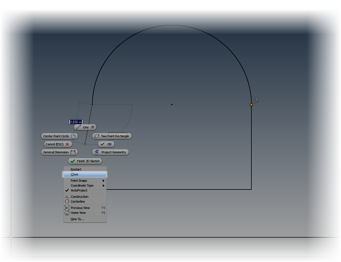 Close a loop of geometry