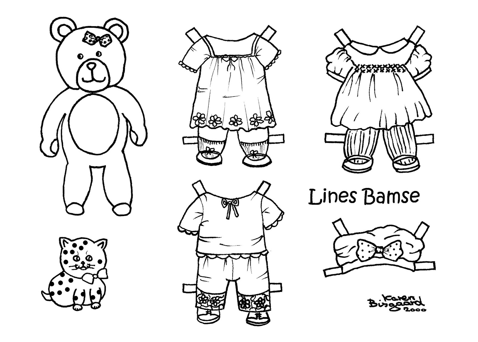 Karen`s Paper Dolls: Line 1-3 Paper Doll to Colour. Line 1-3 ...