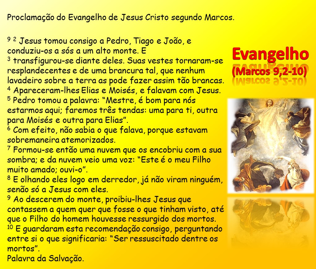 SOMOS DO BEM: Liturgia: Daniel 7,9-10.13-14/ Salmo 96/ Evangelho Marcos ...