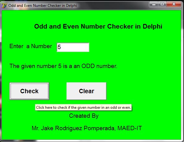 Free Programming Source Codes And Computer Programming Tutorials Odd And Even Number Checker In
