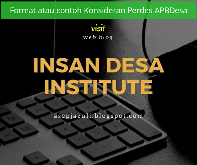 FORMAT KONSIDERAN PERDES APBDesa
